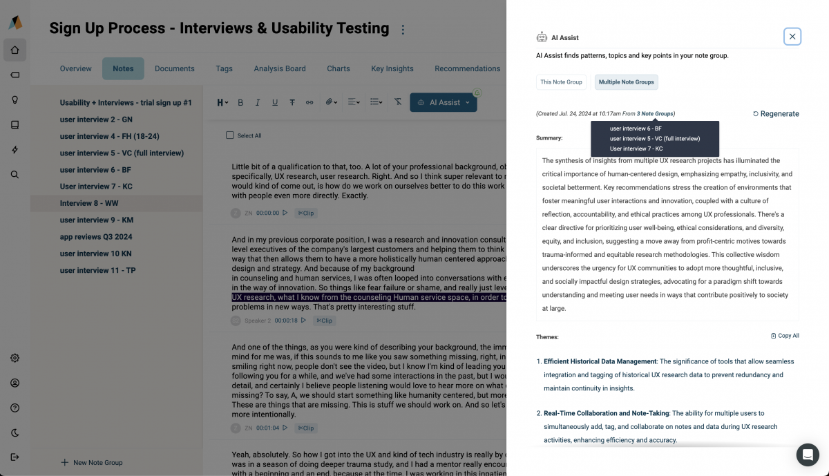 AI Assist [Powerful Update] - UX Research Analysis in Seconds - Aurelius